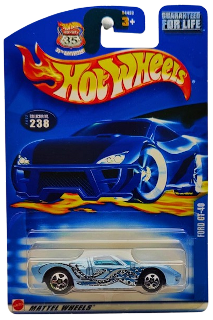 Hot Wheels 2002 - Collector # (222) 238/240 - Ford GT-40 - Light Blue ...
