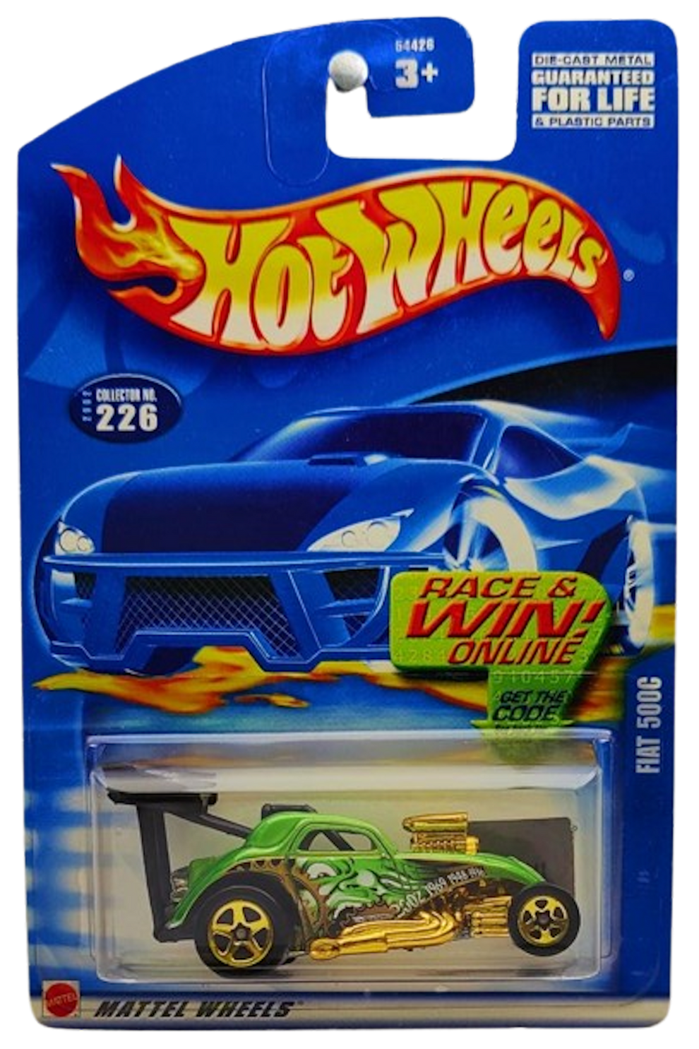 Hot Wheels 2002 - Collector # 226/240 - Fiat 500C - Lime Green - Gold ...