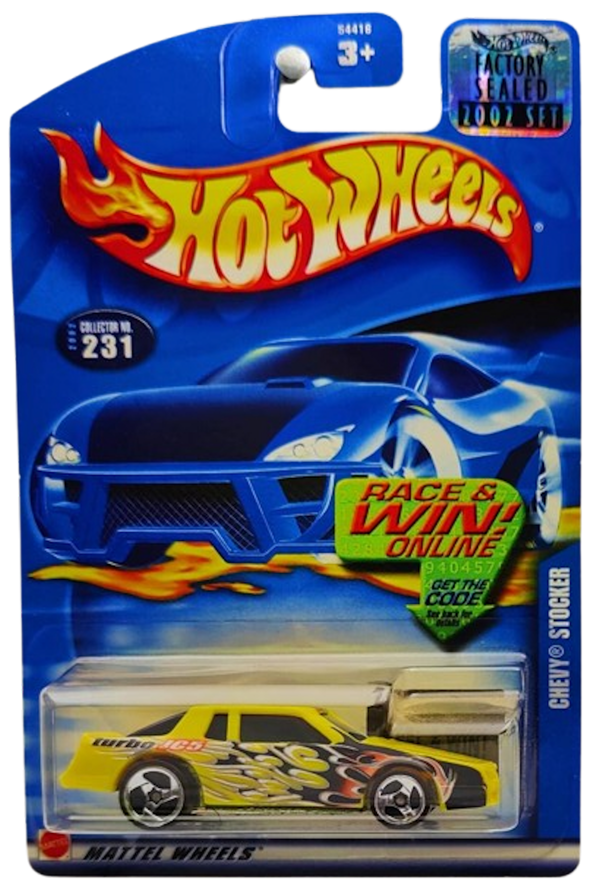 Hot Wheels 2002 - Collector # 231/240 - Chevy Stocker - Yellow - 3 Spo ...