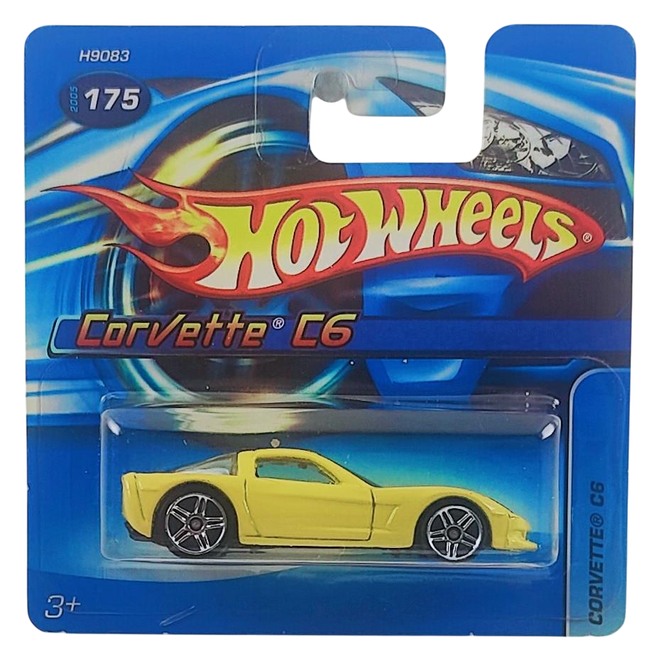 Hot Wheels 2005 - Collector # 175/183 - Corvette C6 - Yellow - PR5 Whe ...