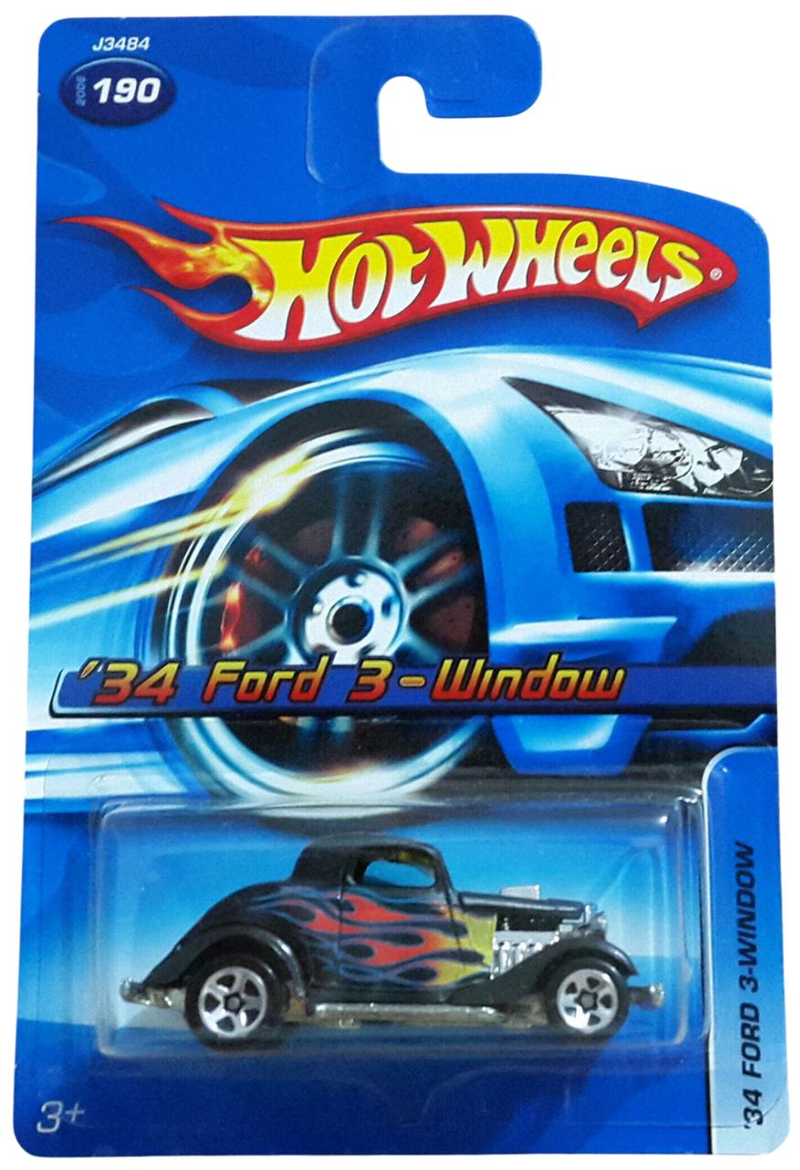 Hot Wheels 2006 - Collector # 190/223 - '34 Ford 3-Window - Black / Fl ...