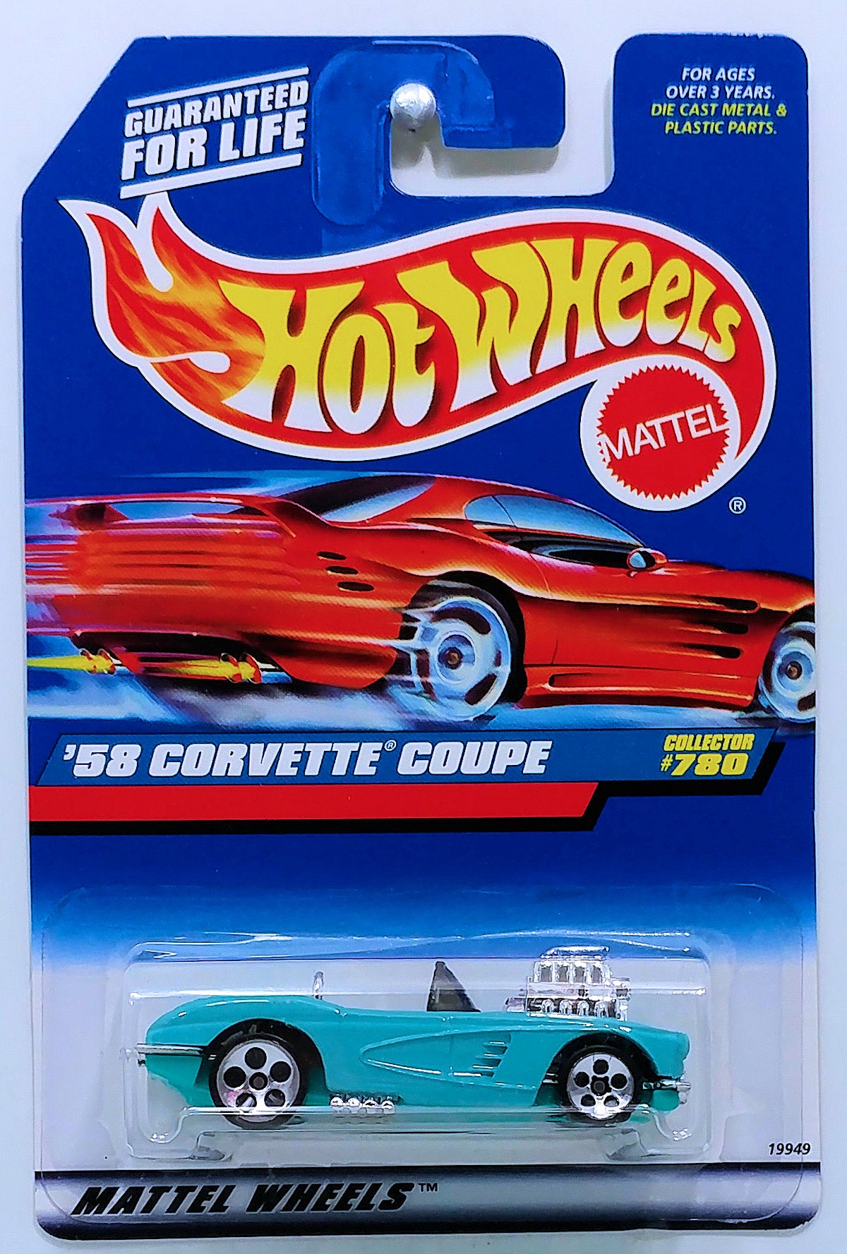 Hot Wheels 1998 - Collector # 780 - '58 Corvette Coupe - Turquoise / E ...